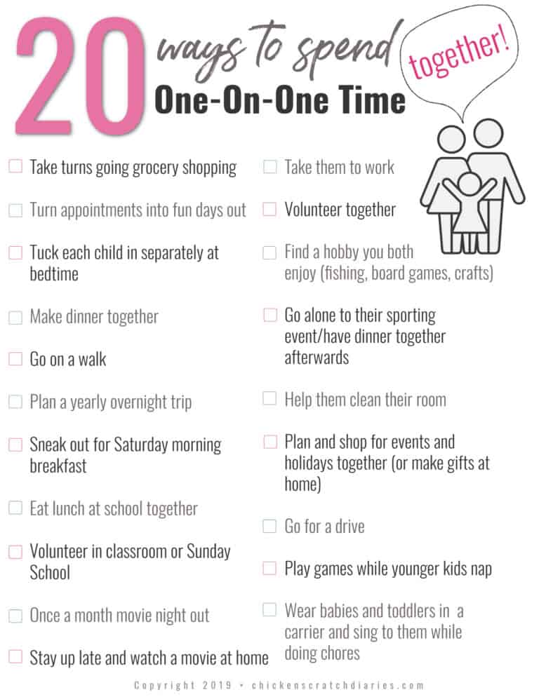 20 Ways to Create One on One Time For Your Child (in a big family ...