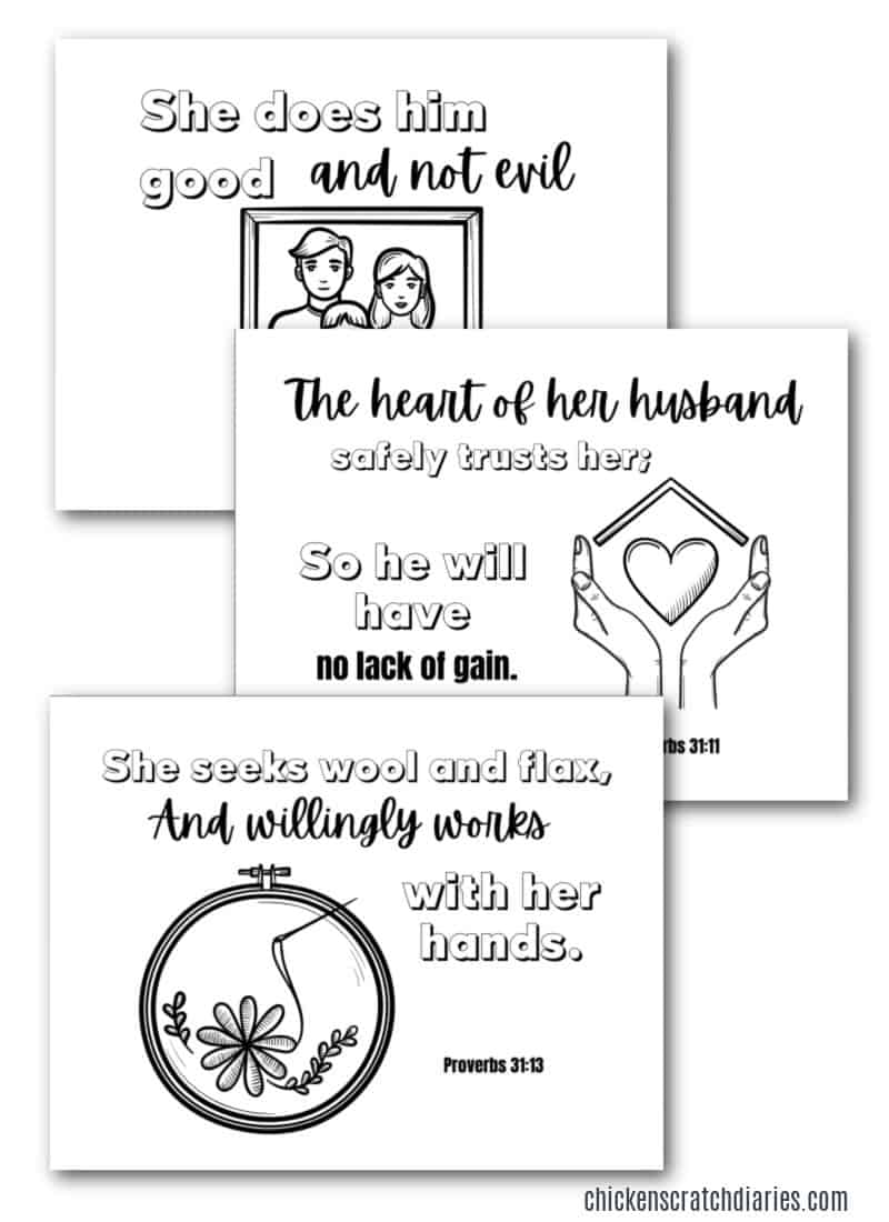 Proverbs 31 Coloring Pages (Free Printable Pack) » Chicken Scratch Diaries